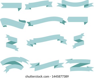 Set Retro Blue Ribbons Labels Vector Stock Vector (Royalty Free ...