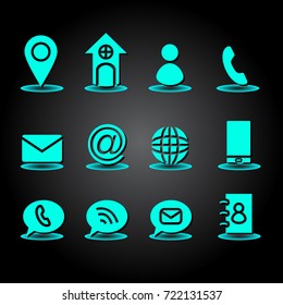 Tosca Contact Icons Stock Vector (Royalty Free) 722131537 | Shutterstock