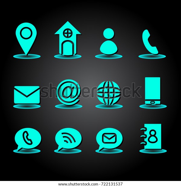 Tosca Contact Icons Stock Vector (Royalty Free) 722131537 | Shutterstock
