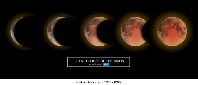 Total Eclipse Moon Vector Illustration Stock Vector (Royalty Free ...