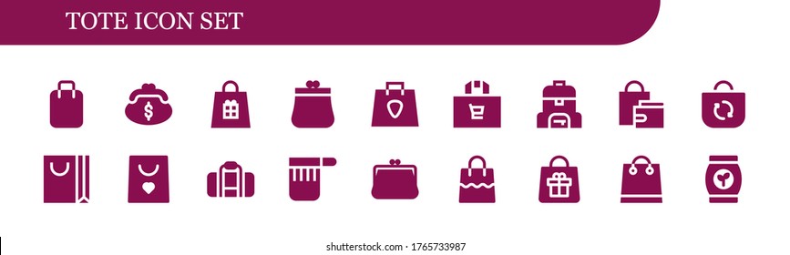 Tote Icon Set 18 Filled Tote Stock Vector (Royalty Free) 1765733987 ...