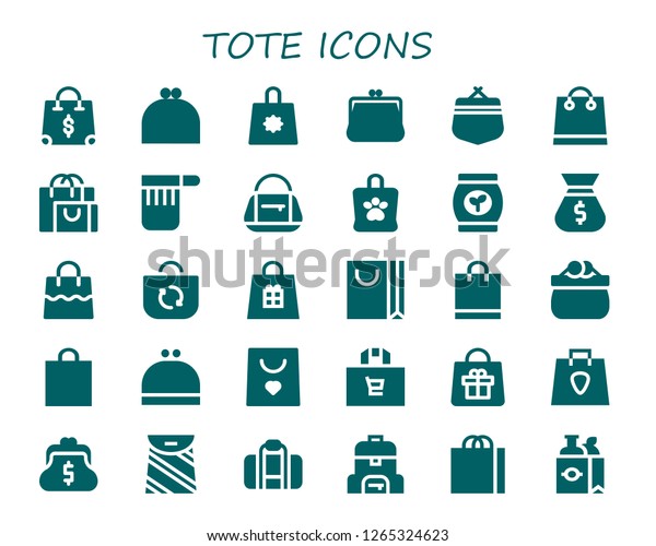Tote Icon Set 30 Filled Tote Stock Vector (Royalty Free) 1265324623 ...