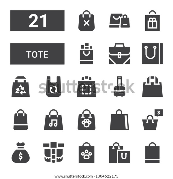 Tote Icon Set Collection 21 Filled Stock Vector (Royalty Free ...