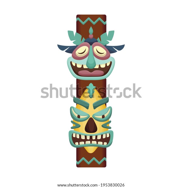 Totem Tribal Vector Cartoon Icon Vector Stock Vector (Royalty Free ...