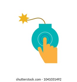 Hand Bomb Logo Icon Design Stock Vector (Royalty Free) 1041031378 ...