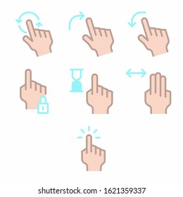 Touch Gesture Icon Pack On White Stock Vector (Royalty Free) 1621359337 ...
