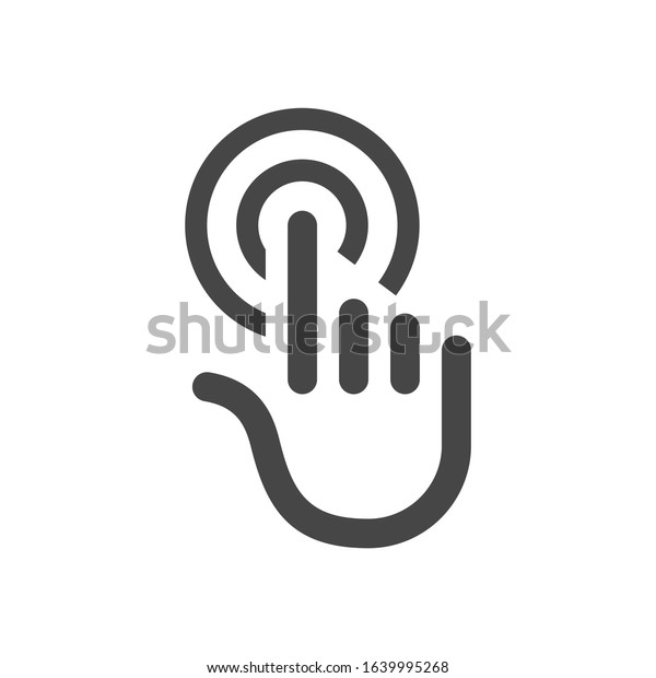 Touch Hand Icon Outline Style Isolated Stock Vector (Royalty Free ...
