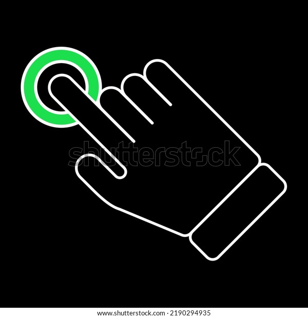 Touch Icon On Black Background Stock Vector (Royalty Free) 2190294935 ...