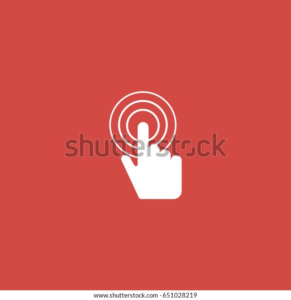 Touch Icon Sign Design Red Background Stock Vector (Royalty Free ...