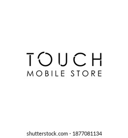 Touch Mobile Store Logo Minimalist Stock Vector (Royalty Free ...