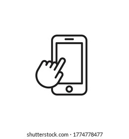 Touch Phone Icon Vector Sign Stock Vector (Royalty Free) 1774778477 ...