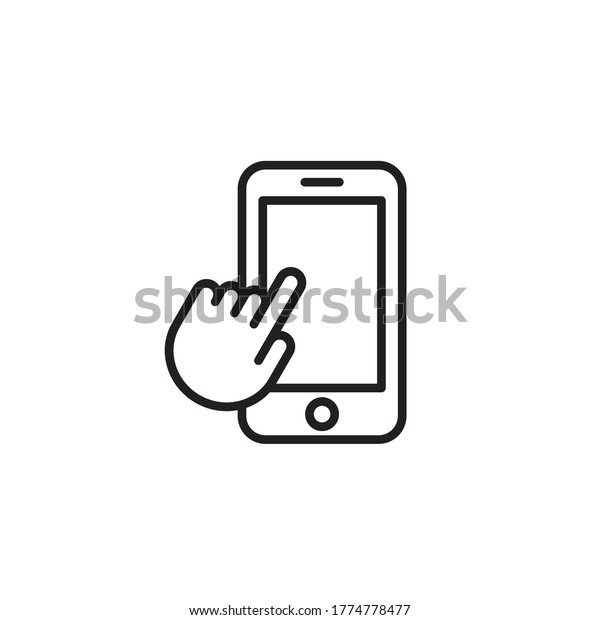 Touch Phone Icon Vector Sign Stock Vector (Royalty Free) 1774778477 ...