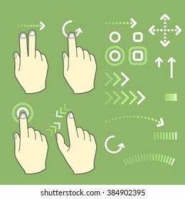 Touch Screen Gesture Hand Signs Movement Stock Vector (Royalty Free ...