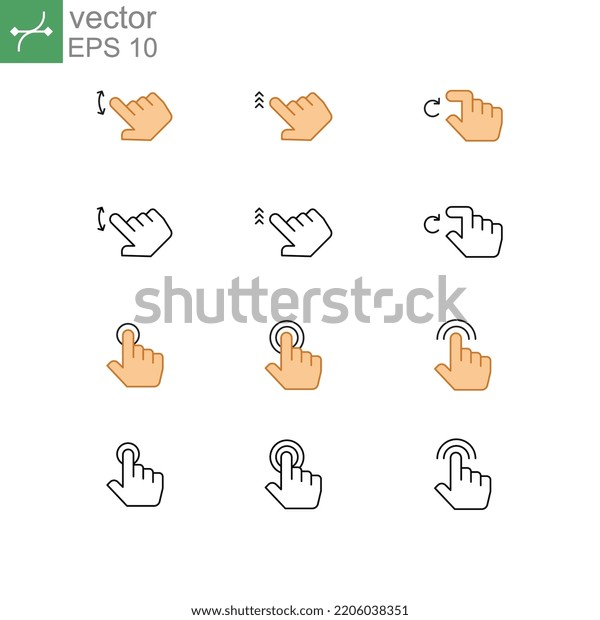 Touch Screen Gesture Signage Phone Computer Stock Vector (Royalty Free ...