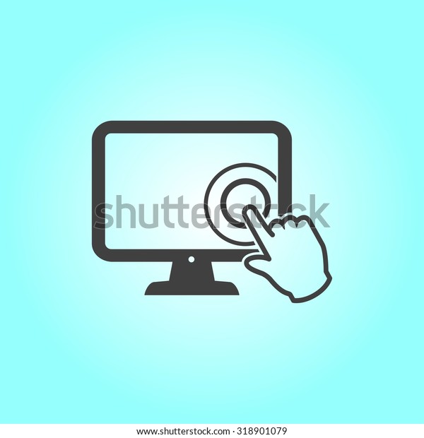 Touch Screen Monitor Iconhand Pointer Symbol Stock Vector (Royalty Free ...