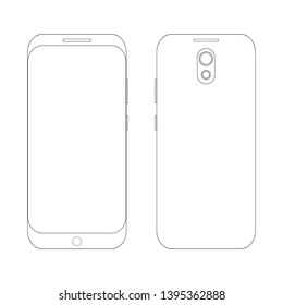 Touch Screen Phone Icon Front Behind Stock Vector (Royalty Free ...