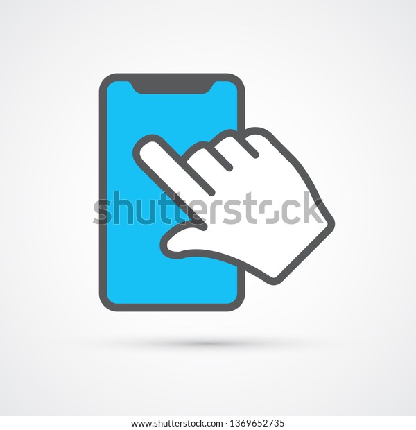Touch Screen Phone Icon Trendy Color: เวกเตอร์สต็อก (ปลอดค่าลิขสิทธิ์ ...