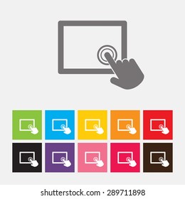 Touch Screen Tablet Sign Icon Vector Stock Vector (Royalty Free ...