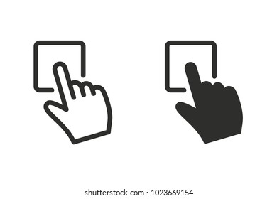 Touch Vector Icon Black Illustration Isolated Stock Vector (Royalty ...