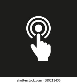 Touch White Icon On Black Background Stock Vector (Royalty Free ...
