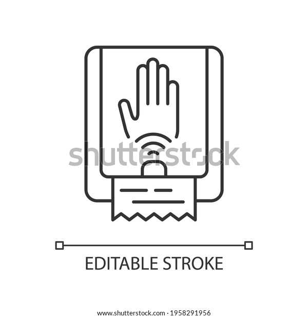 Touchless Towel Dispenser Linear Icon Automatic Stock Vector (Royalty ...