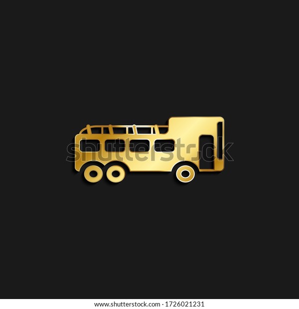 Tour Bus Icon Gold Icon Vector Stock Vector (Royalty Free) 1726021231 ...