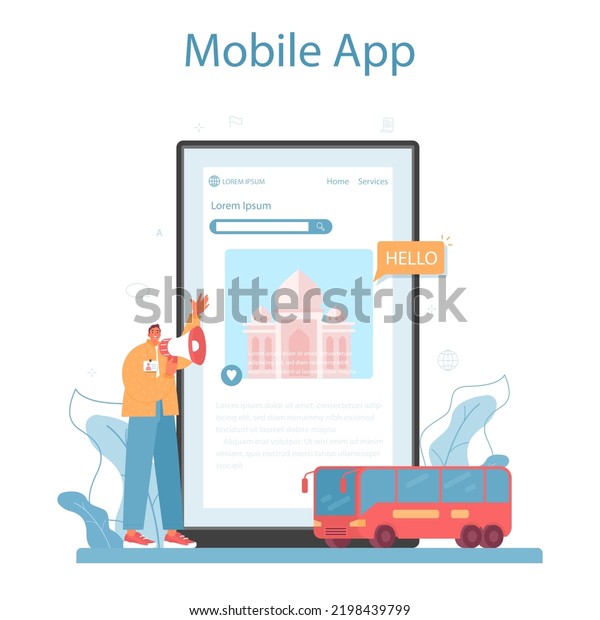 Tour Guide Online Service Platform Tourists Stock Vector (Royalty Free ...