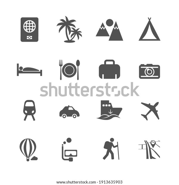 Tour Travel Icon Set Vector Stock Vector (Royalty Free) 1913635903 ...