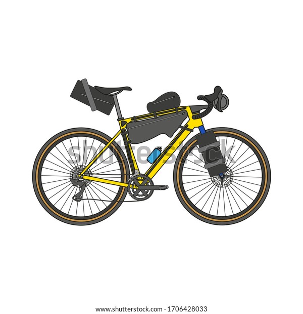Touring Bike Vector Illustration Saddlebag Frame: เวกเตอร์สต็อก (ปลอด ...