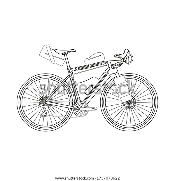 Touring Bike Vector Illustration Saddlebag Frame: vetor stock (livre de ...