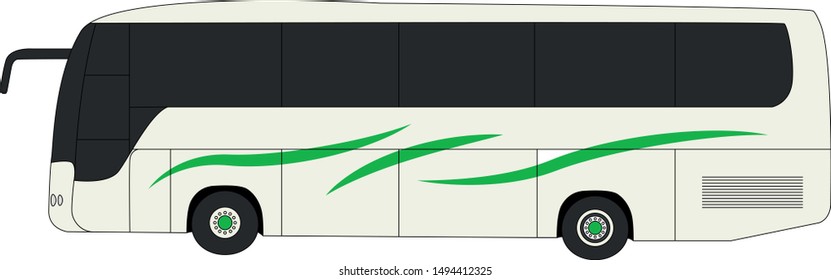 Tourist Bus 2d Vector Illustration: vector de stock (libre de regalías ...