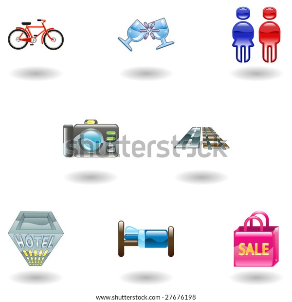 Tourist Locations Icon Set Icon Set Stock Vector (Royalty Free ...