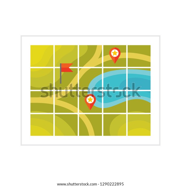 Tourist Map Flat Style Icon On Stock Vector (Royalty Free) 1290222895 ...