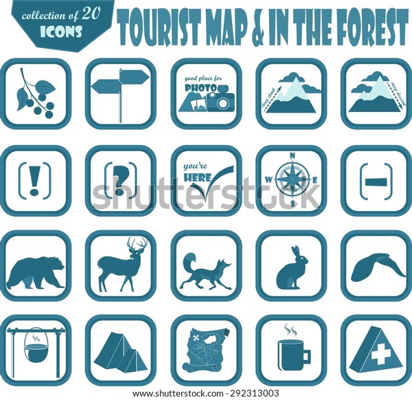 Tourist Map Forests Reserves Highlands Collection Stock Vector (Royalty ...