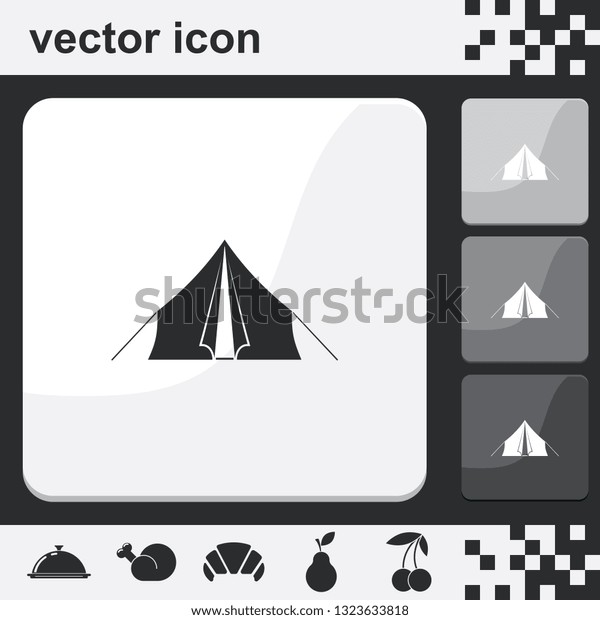 Tourist Tent Flat Set Buttons Vector Stock Vector (Royalty Free ...