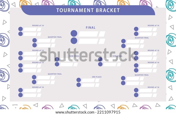 Tournament Bracket Templates Flower Playful Design Stock Vector ...