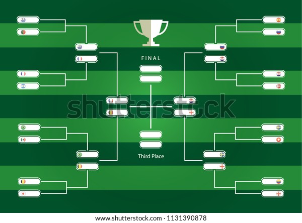 Tournament Chart Groups Teams Match Schedule Stock Vector (Royalty Free ...