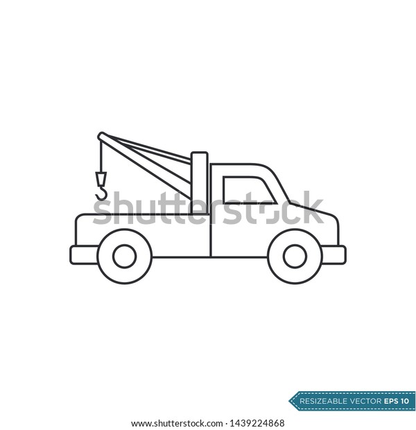 Tow Truck Icon Vector Template Flat Stock Vector (Royalty Free ...