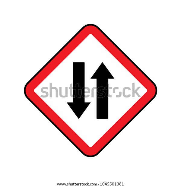 Tow Way Direction Traffic Icon Vector Stock Vector (Royalty Free ...