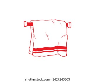 Towel Doodle Hand Draw Drawing: vector de stock (libre de regalías ...