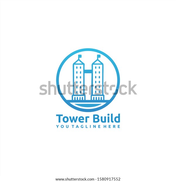 Tower Build Logo Design Templates Modern Stock Vector (Royalty Free ...