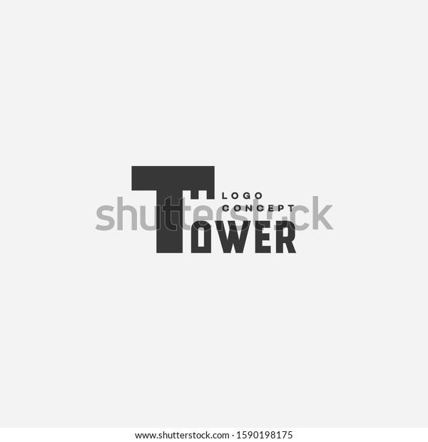 Tower Lettering Logo Design Template Vector Stock Vector (Royalty Free ...