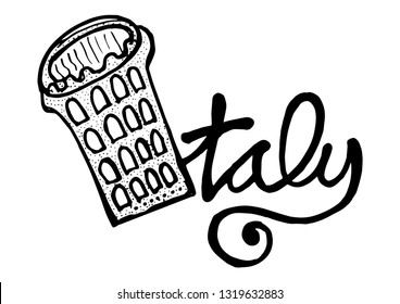 Tower Pisa Word Italy Vector Stock Vector (Royalty Free) 1319632883 ...