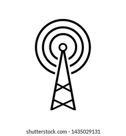 Tower Signals Icon Wireless Connection Transmitter Stock Vector ...