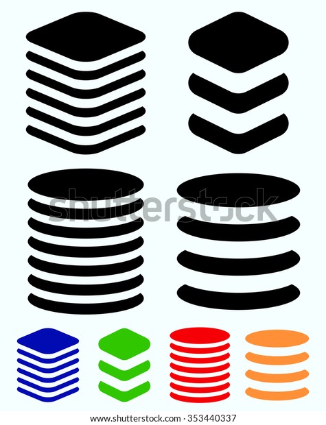 Tower Symbols Stacked Cylindrical Squarish Barrel Stock Vector (Royalty ...