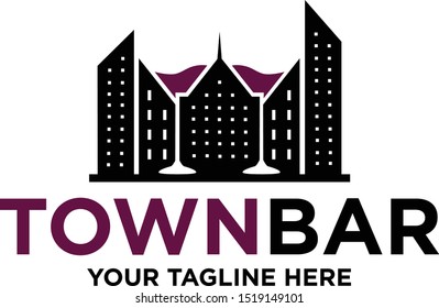 Town Bar Logo Template Vektor Stock Vector (Royalty Free) 1519149101 ...