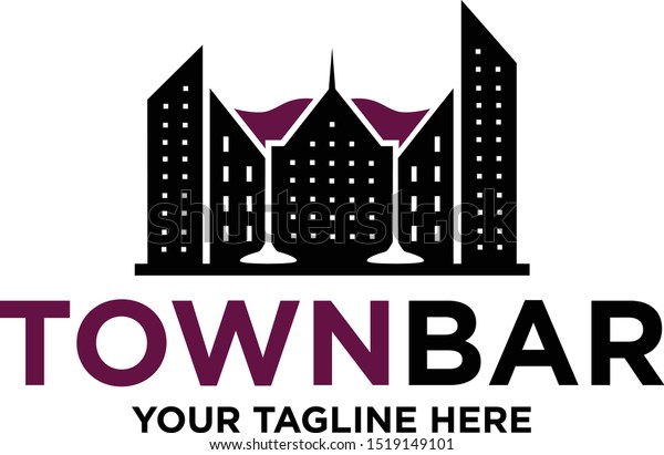 Town Bar Logo Template Vektor Stock Vector (Royalty Free) 1519149101 ...