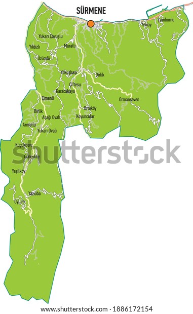Town District Trabzon Province Black Sea Stock Vector (Royalty Free ...