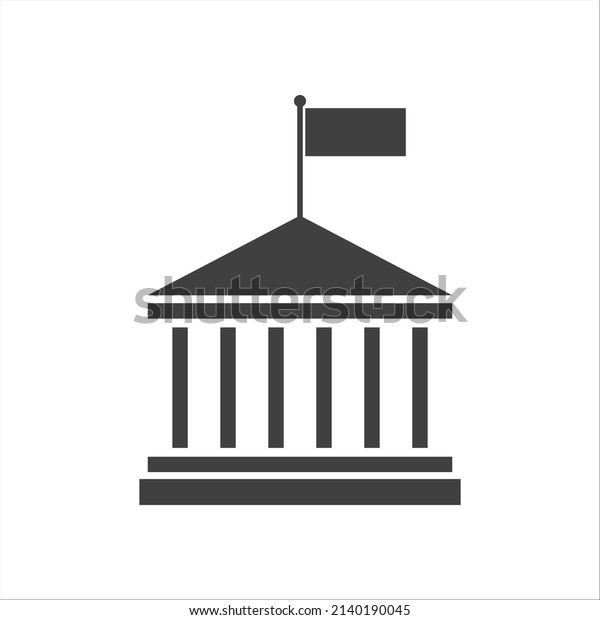 Town Hall Vector Icon On White Stock Vector (Royalty Free) 2140190045 ...