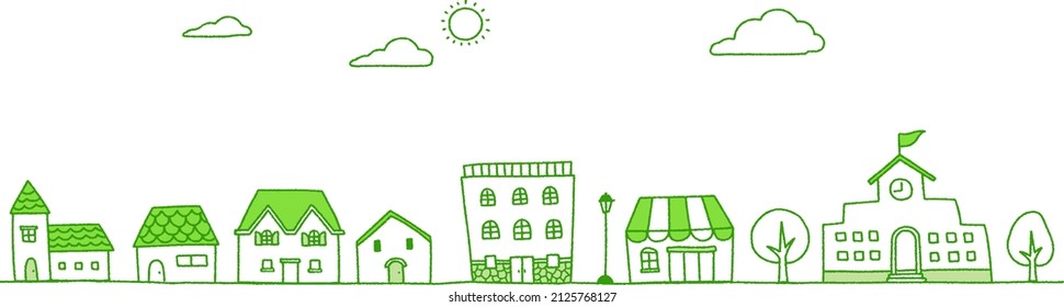 Townscape Hand Drawing Texture Stock Vector (Royalty Free) 2125768127 ...